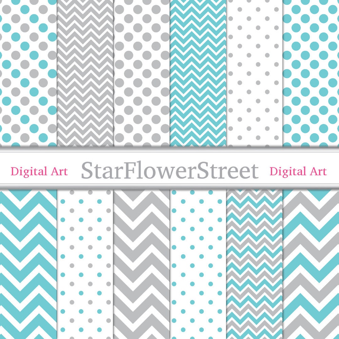Instant Download - Chevron Polka Dot Digital Paper Scrapbook Background ...