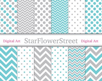 Blue Grey Chevron | Etsy