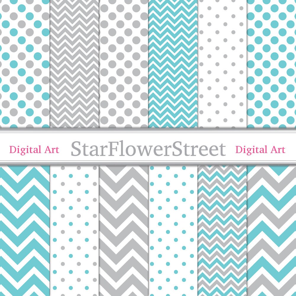Instant Download - Chevron Polka Dot Digital Paper Scrapbook Background ...