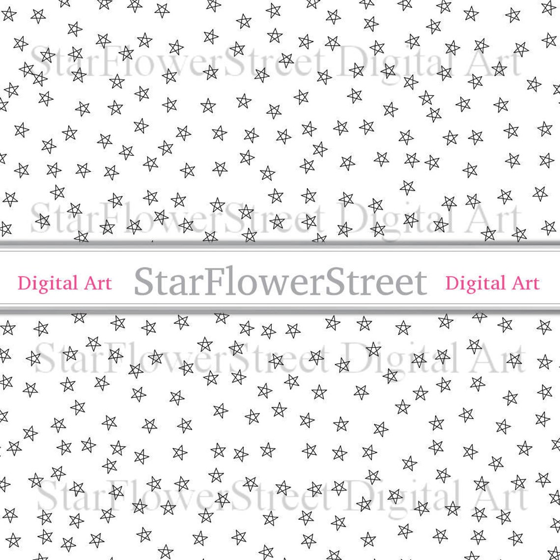 Winter Holiday Digital Paper Pattern Confetti Snowflake Stars | Etsy