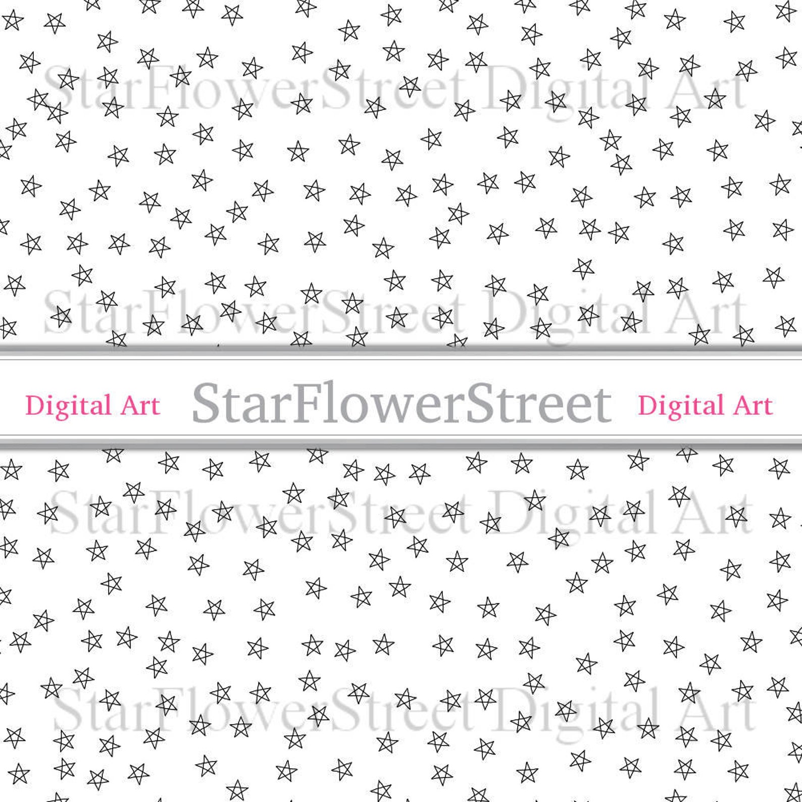 Winter Holiday Digital Paper Pattern Confetti Snowflake Stars | Etsy