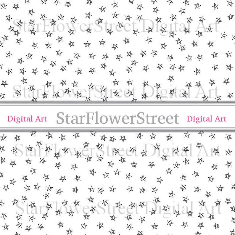 Winter Holiday Digital Paper Pattern Confetti Snowflake Stars | Etsy