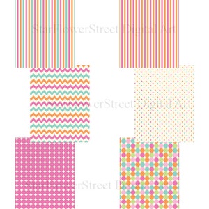 Orange Pink Digital Paper Printable Scrapbook Background - Turquoise ...