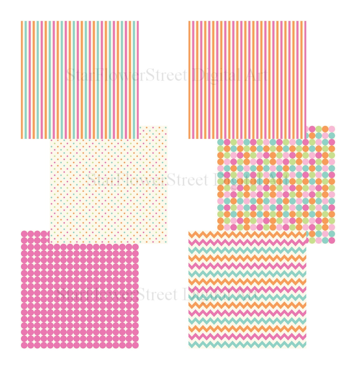 Orange Pink Digital Paper Printable Scrapbook Background - Turquoise ...
