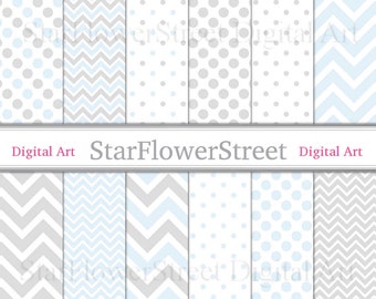 Blue Grey Chevron | Etsy