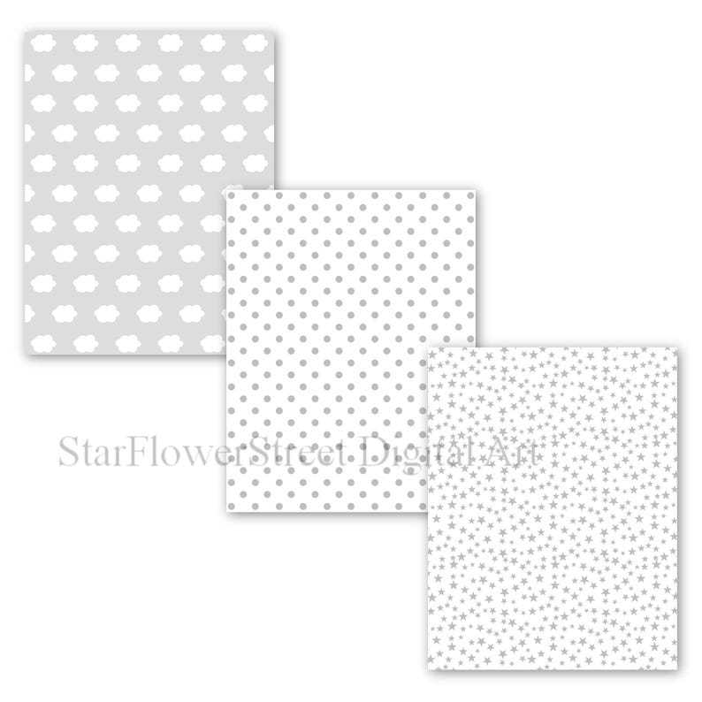 Gray, Digital Paper, Baby, Boy, Grey, Scrapbook, Star, Chevron, Pale ...