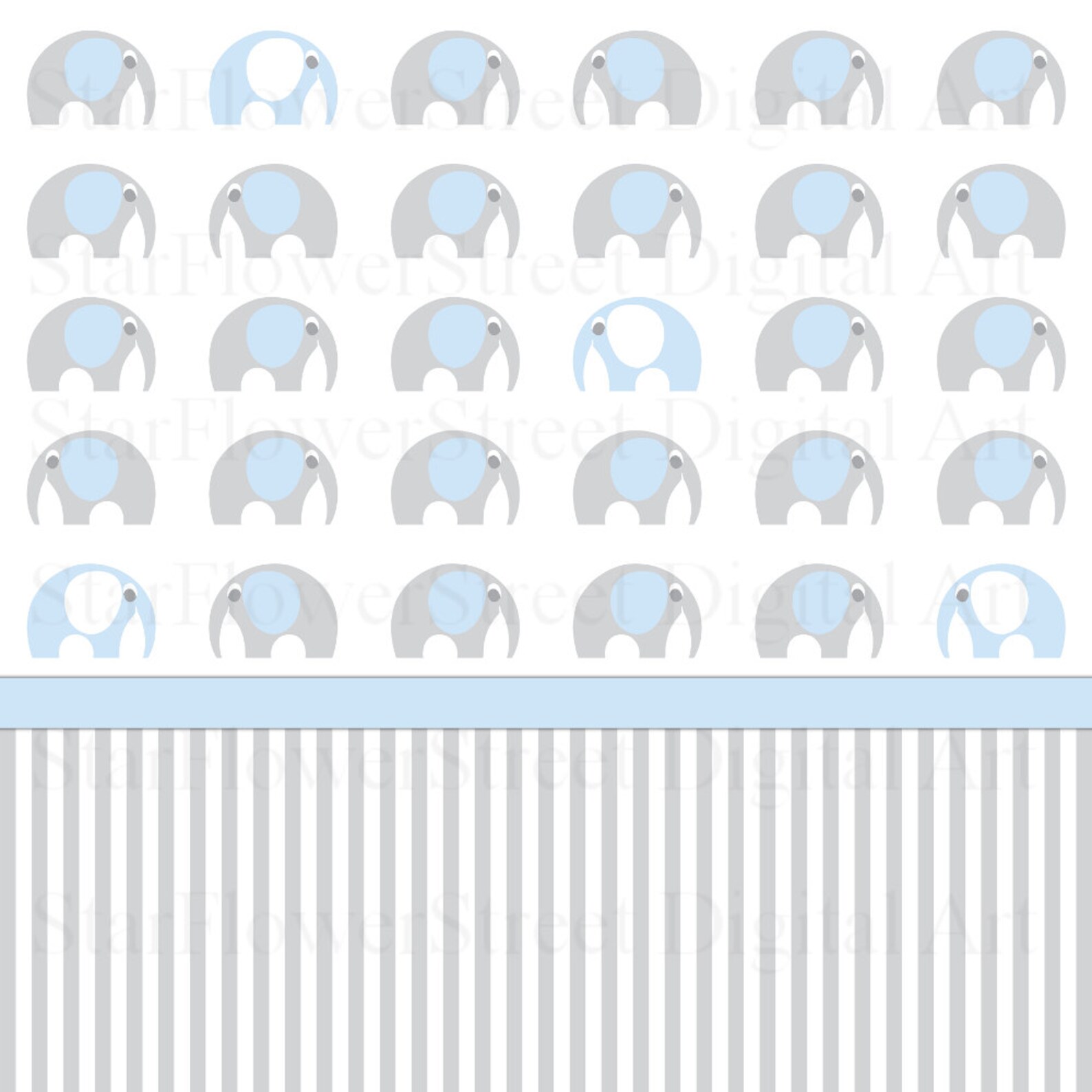 Elephant Digital Paper Scrapbook Background - Baby Blue Grey Gray Baby ...