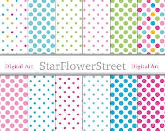Instant Download Chevron Polka Dot Digital Paper Scrapbook - Etsy