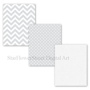 Gray Baby Digital Paper Printable Scrapbook Paper Boy Grey Star Chevron ...