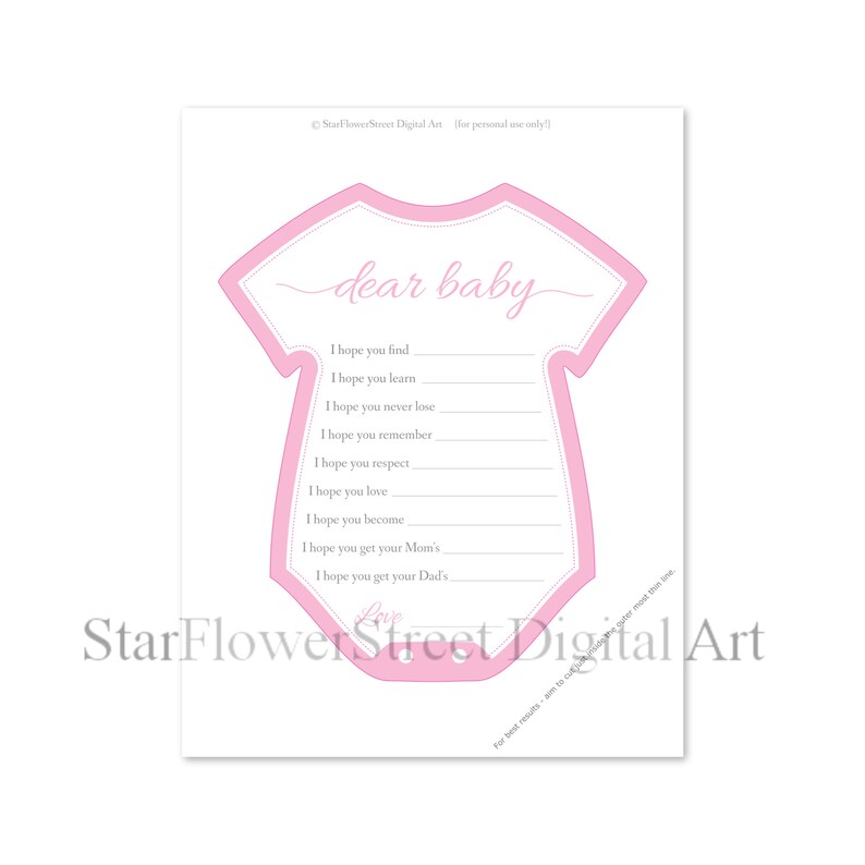 Wishes for Baby Baby Shower Decorations Games Pdf Girl Pink | Etsy