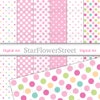 Pink Turquoise Green Digital Paper Scrapbook Background Chevron Polka ...