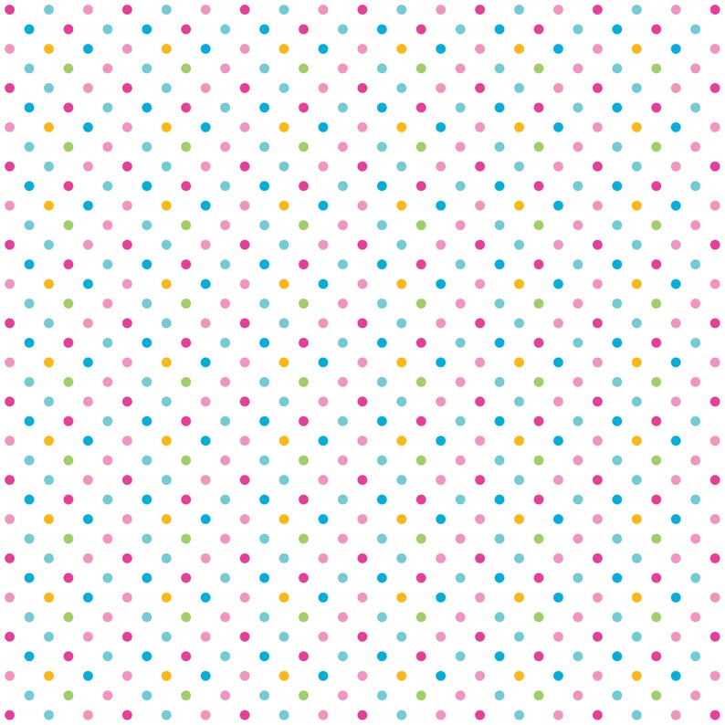 Polka Dot Digital Paper, Instant Download, Scrapbook Background, Bright ...