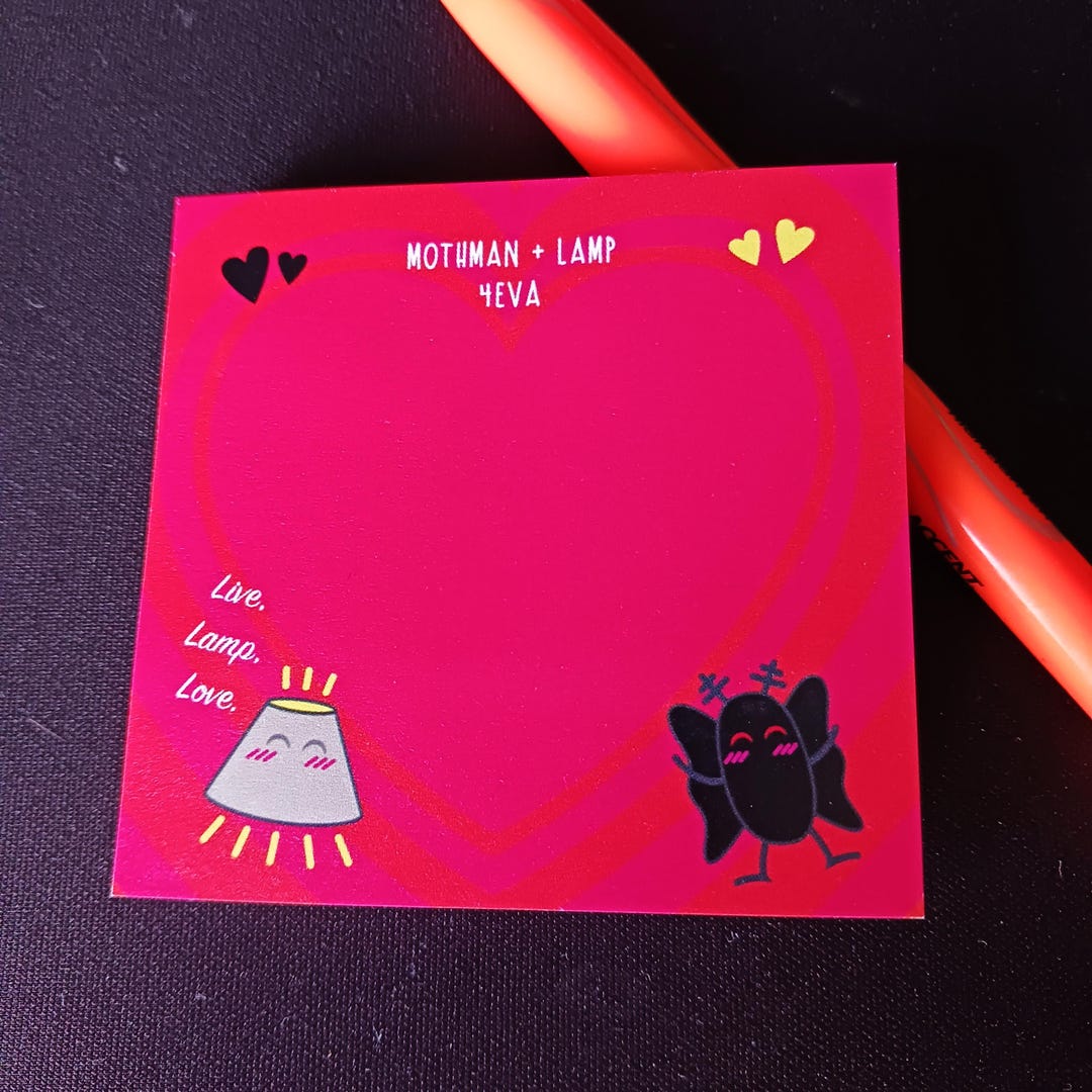 Mothman Lamp Love Sticky Note Pad - Etsy
