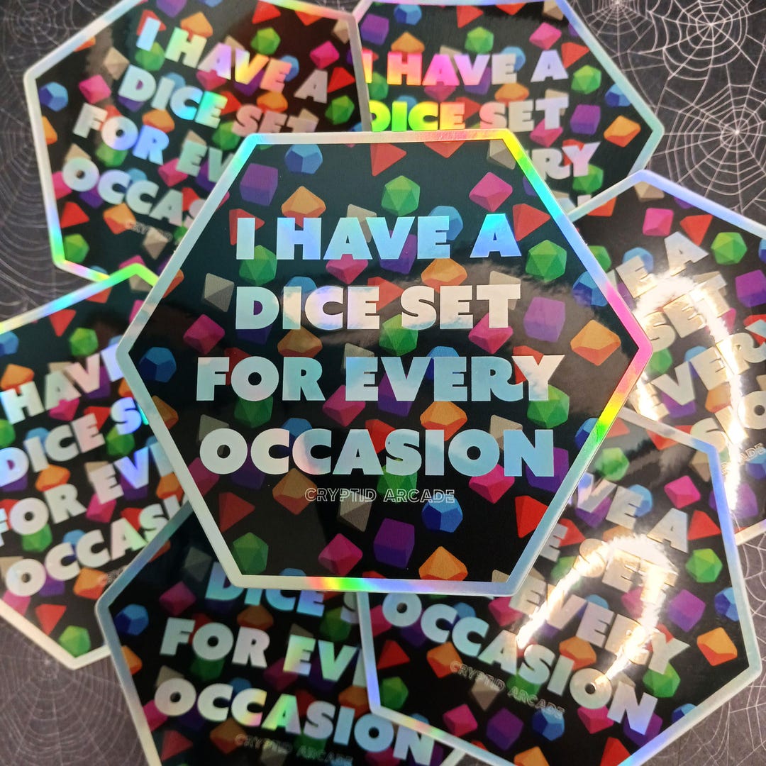 Dice Set Holographic 4" Vinyl Sticker - Etsy