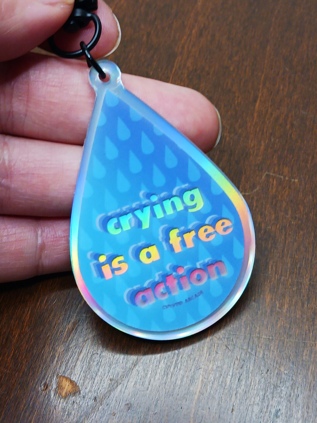 Crying is a Free Action 3 Double Sided Holo Acrylic Keychain - Etsy
