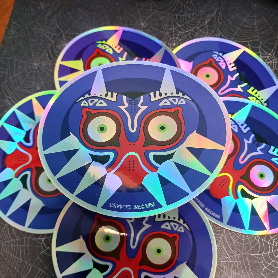 Spooky Mask Holographic 4" Vinyl Sticker - Etsy