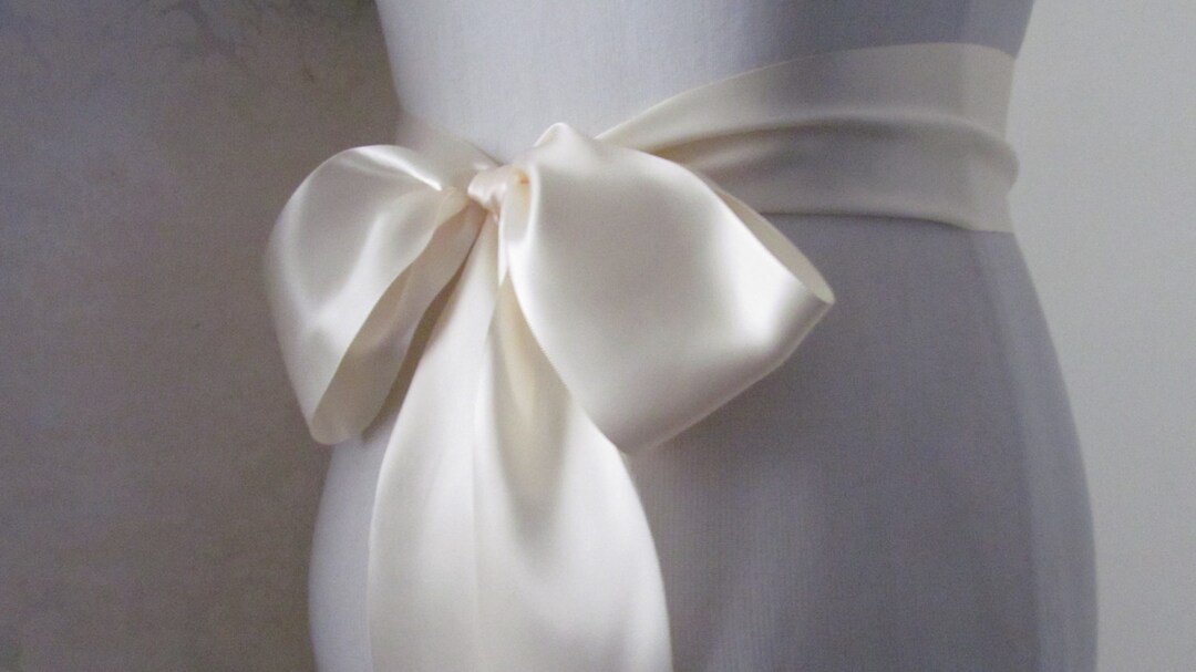 Cream Satin Ribbon Sash / Double Face Satin Sash / DIY Sash / - Etsy