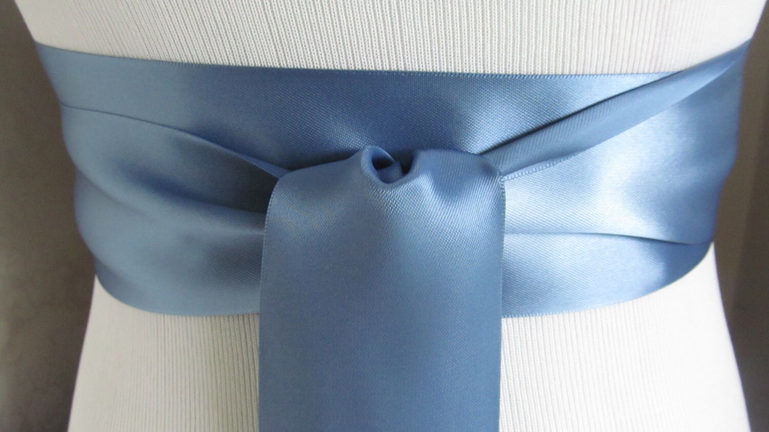 Smoke Blue Double Face Sash Ribbon / Ribbon Sash / 12ft Sash / | Etsy