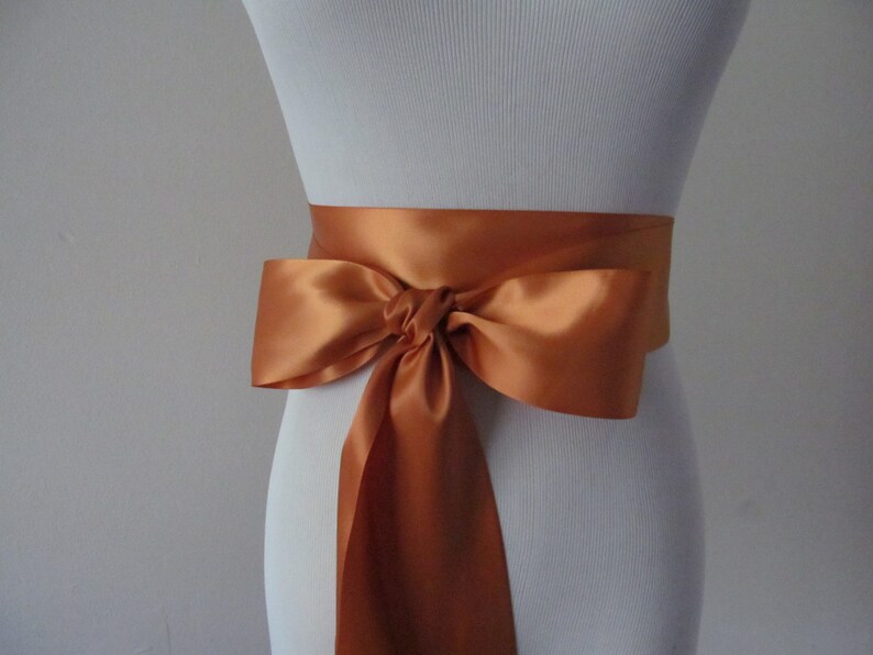 Ginger Bridal Sash / Double Face Sash Ribbon / Ribbon Sash / | Etsy