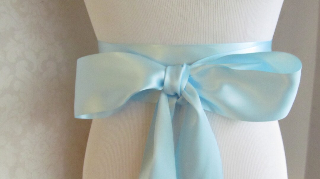 Light Blue Double Face Sash Ribbon / Ribbon Sash / 12 Ft Sash / 9 Ft ...
