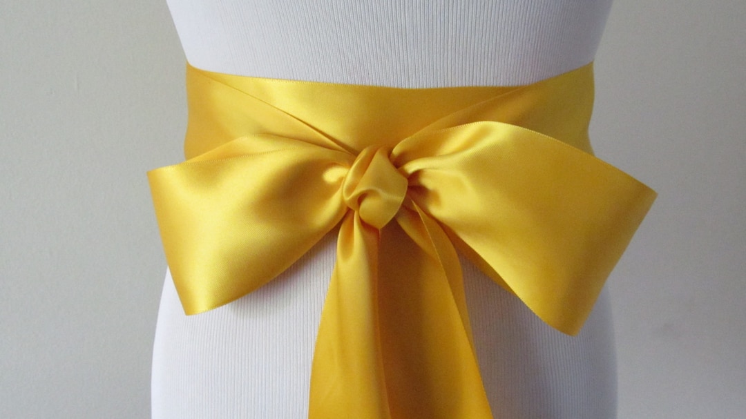 Dandelion Yellow Bridal Sash / Double Face Sash Ribbon / Ribbon Sash ...