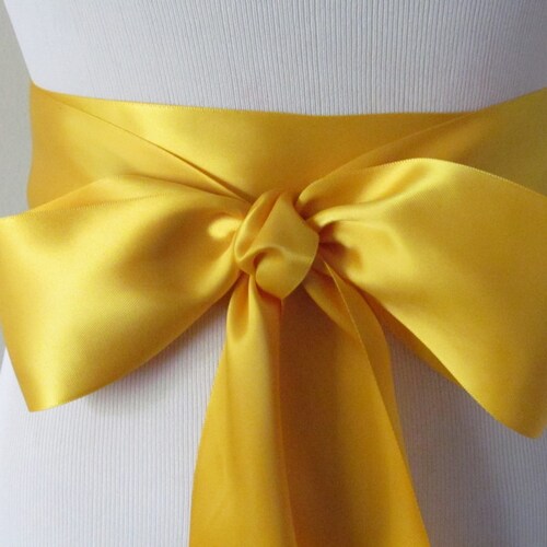 Dandelion Yellow Bridal Sash / Double Face Sash Ribbon / | Etsy