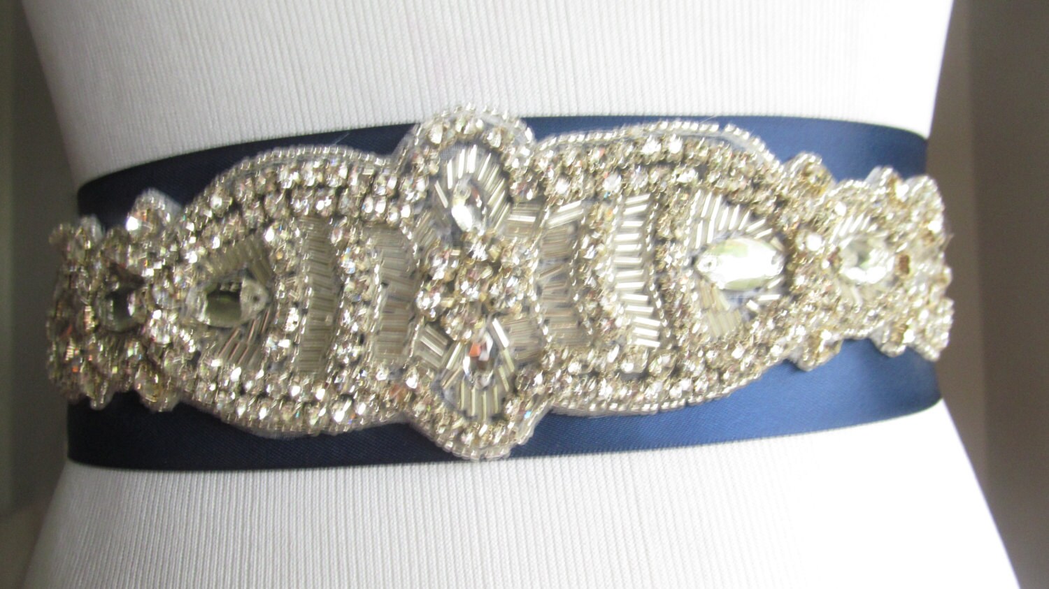 Navy Blue Bridal Sash / Double Face Sash Ribbon / Ribbon Sash - Etsy