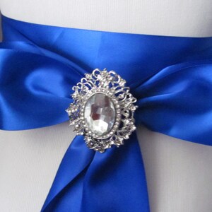 Electric Blue Bridal Sash / Double Face Satin Sash Ribbon / Satin ...
