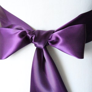 Plum Satin Ribbon Sash / Double Face Satin Sash / DIY Sash / 12ft Sash ...
