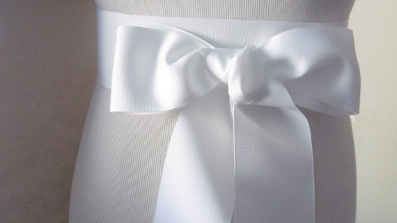 White Grosgrain Sash Ribbon / Ribbon Sash /DIY Sash / | Etsy