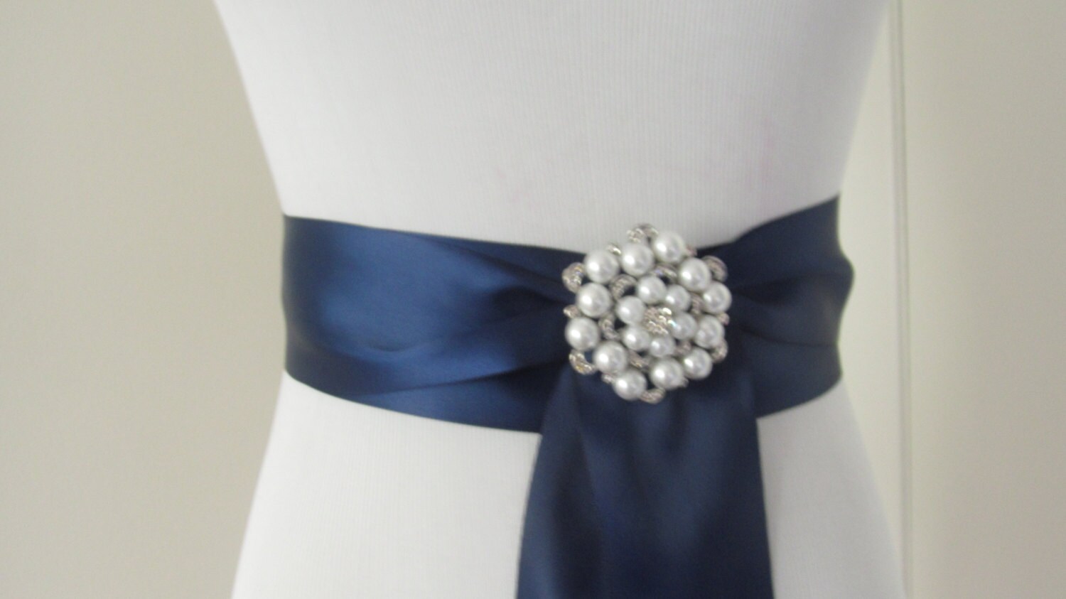 Navy Blue Bridal Sash / Double Face Sash Ribbon / Ribbon Sash - Etsy