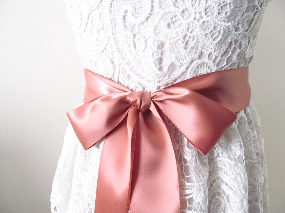 Pecan Brown Bridal Sash / Double Face Sash Ribbon / Satin Ribbon Sash ...