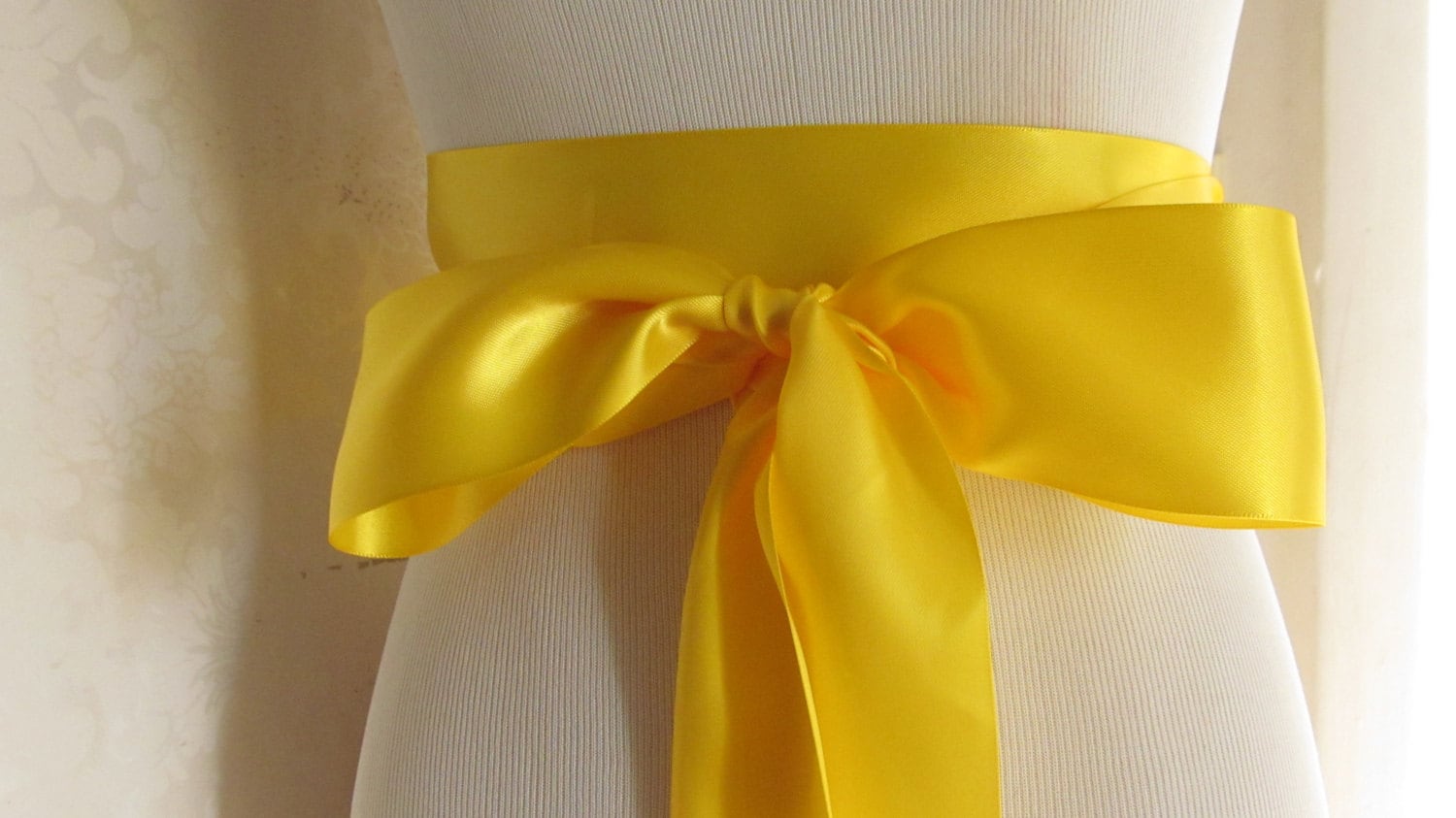 Yellow Bridal Sash / Double Face Sash Ribbon / Ribbon Sash / - Etsy