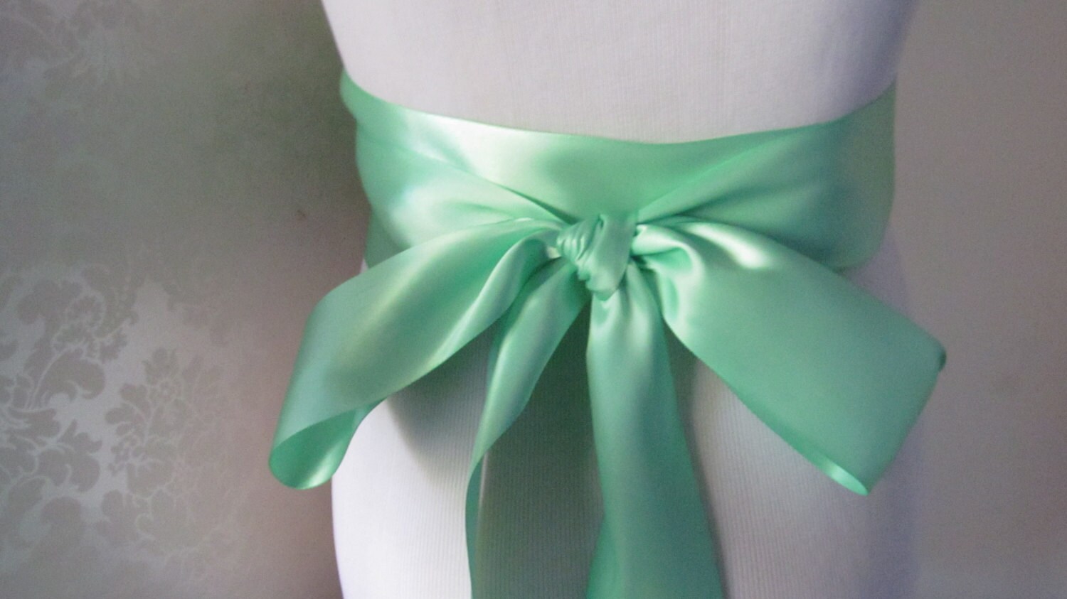 Mint Green Double Face Sash Ribbon / Ribbon Sash / 12ft Sash / - Etsy