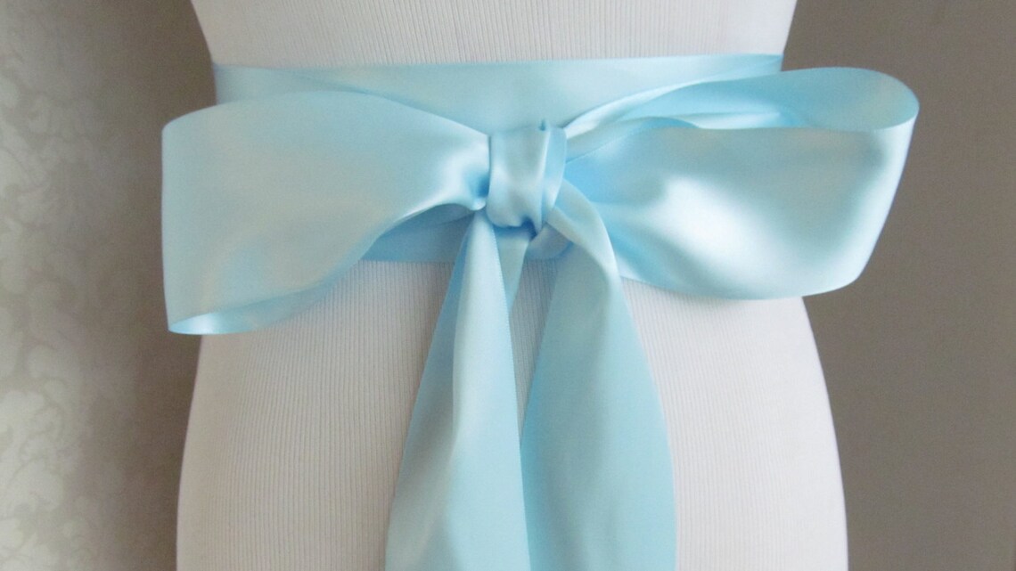 Light Blue Double Face Sash Ribbon / Ribbon Sash / 12 Ft Sash - Etsy