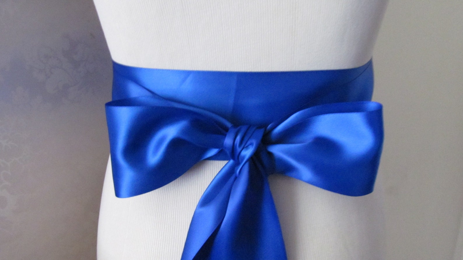 Electric Blue Bridal Sash / Double Face Satin Sash Ribbon / Satin ...