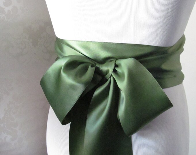 Forest Moss Bridal Sash / Double Face Sash Ribbon / Ribbon - Etsy