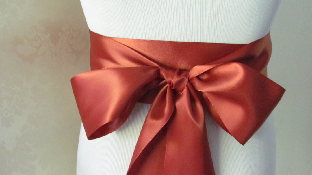 Rust Bridal Sash / Double Face Sash Ribbon / Ribbon Sash / 12ft / 9ft ...