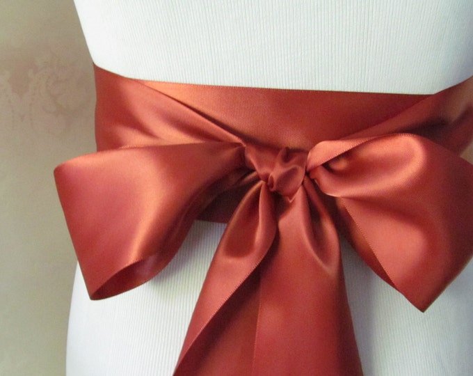 Rust Bridal Sash / Double Face Sash Ribbon / Ribbon Sash / 12ft / 9ft ...