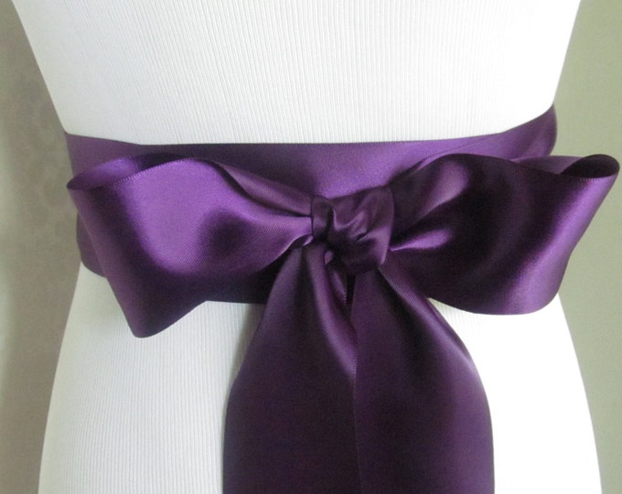 Deep Purple Double Face Sash Ribbon / Ribbon Sash - Etsy