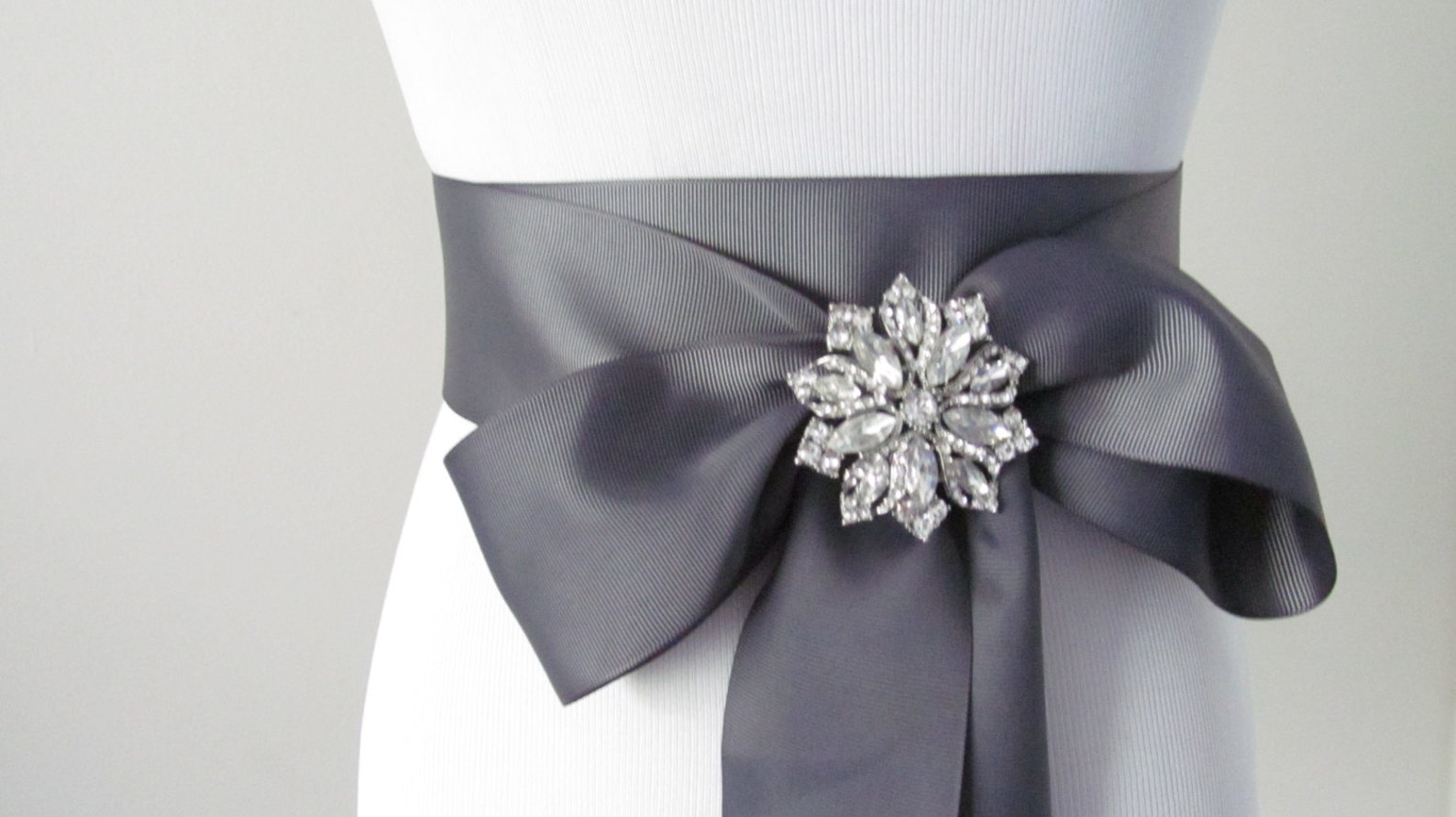 Silver Grosgrain Sash Ribbon / Ribbon Sash / DIY Sash / - Etsy