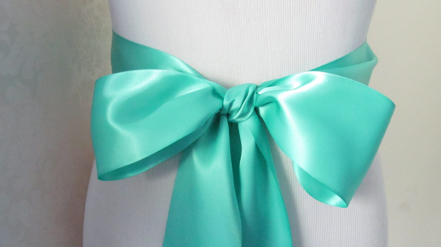 Pool Blue Bridal Sash / Double Face Sash Ribbon / Ribbon - Etsy