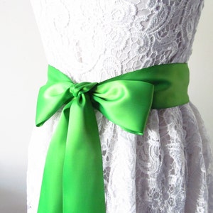 Kiwi Green Bridal Sash / Double Face Sash Ribbon / Ribbon Sash / 12ft ...
