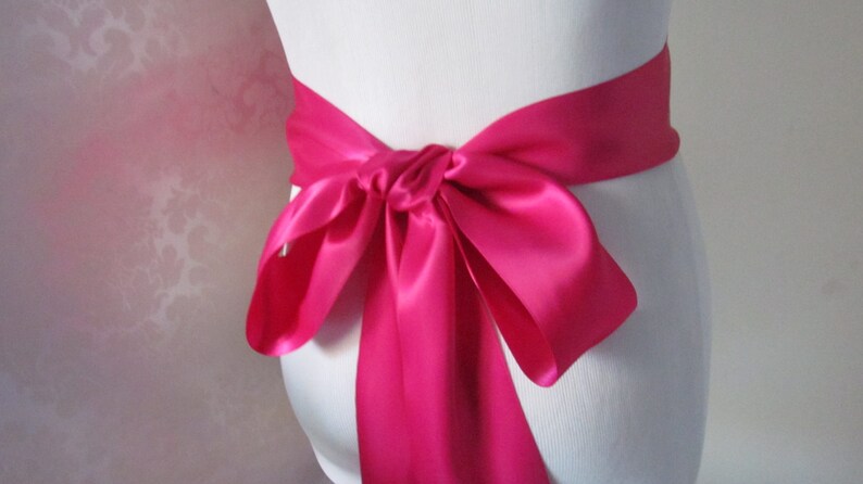 Fuschia Double Face Sash Ribbon / Ribbon Sash / 12ft Sash / 9 | Etsy