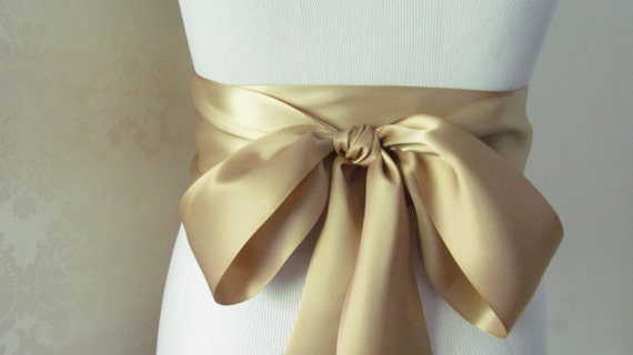 Latte Bridal Sash / Double Face Sash Ribbon / Ribbon Sash / | Etsy