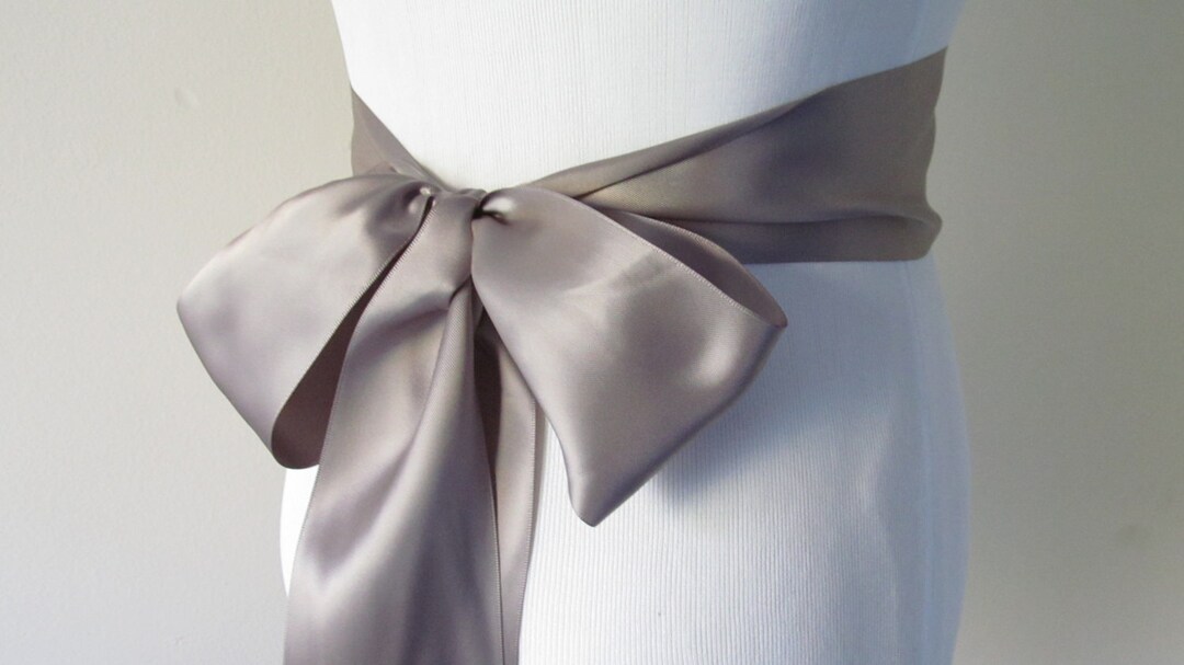 Metal Gray Ribbon Sash / Double Face Sash Ribbon / DIY Sash / Ribbon ...