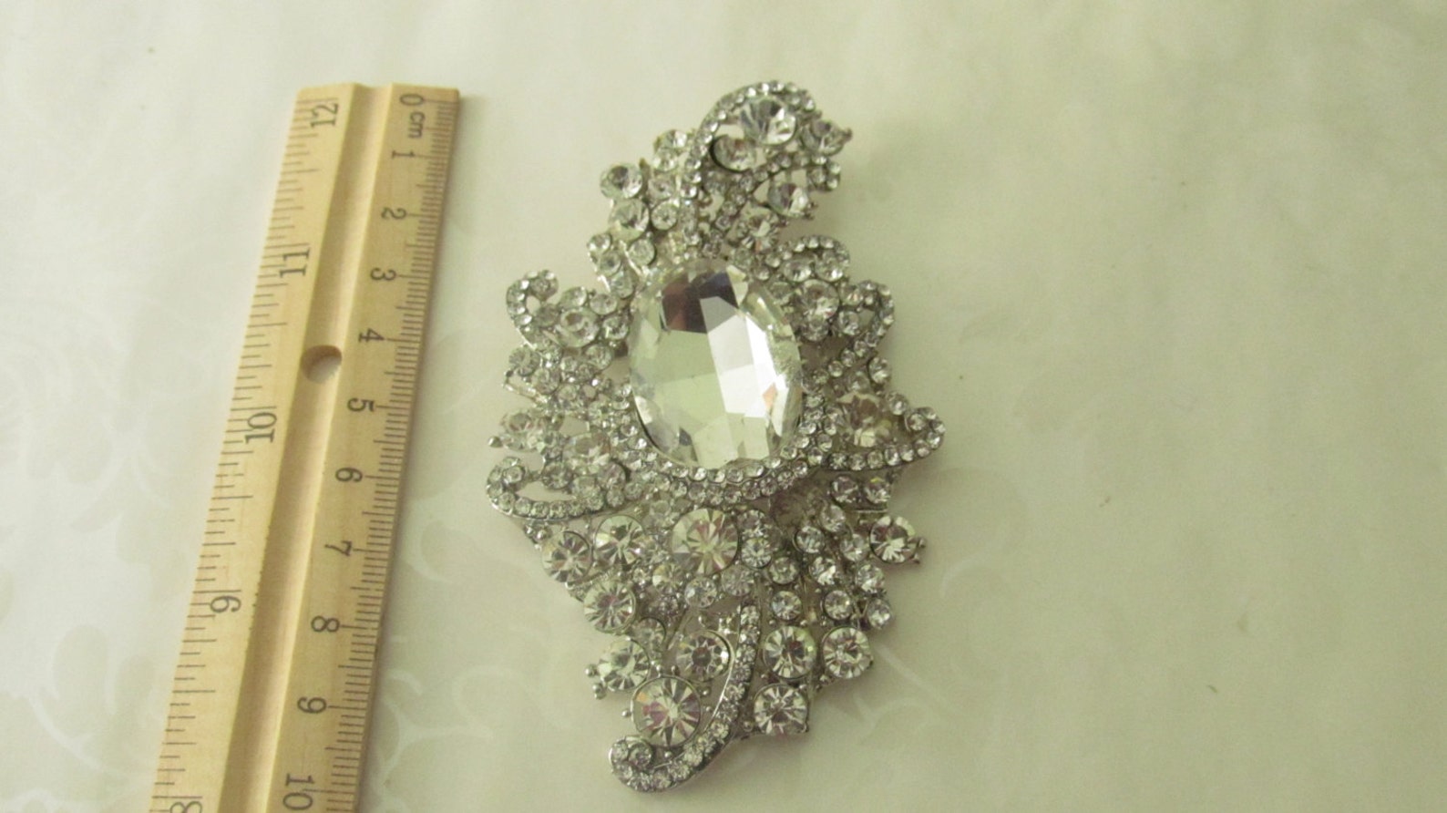 Rhinestone Brooch / Bridal Brooch / Crystal Brooch Component / - Etsy