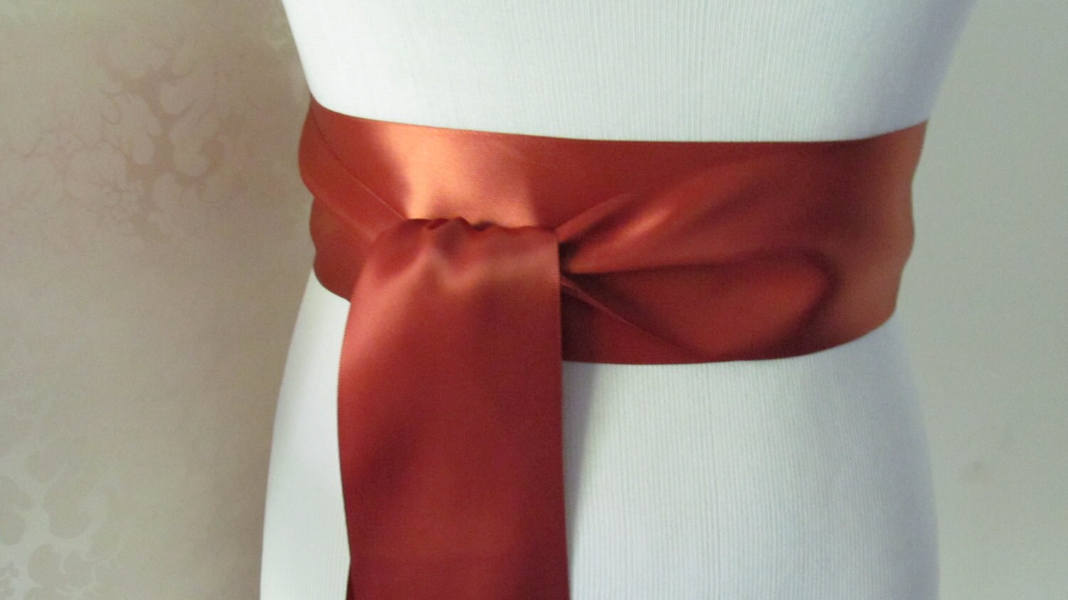 Rust Bridal Sash / Double Face Sash Ribbon / Ribbon Sash / | Etsy