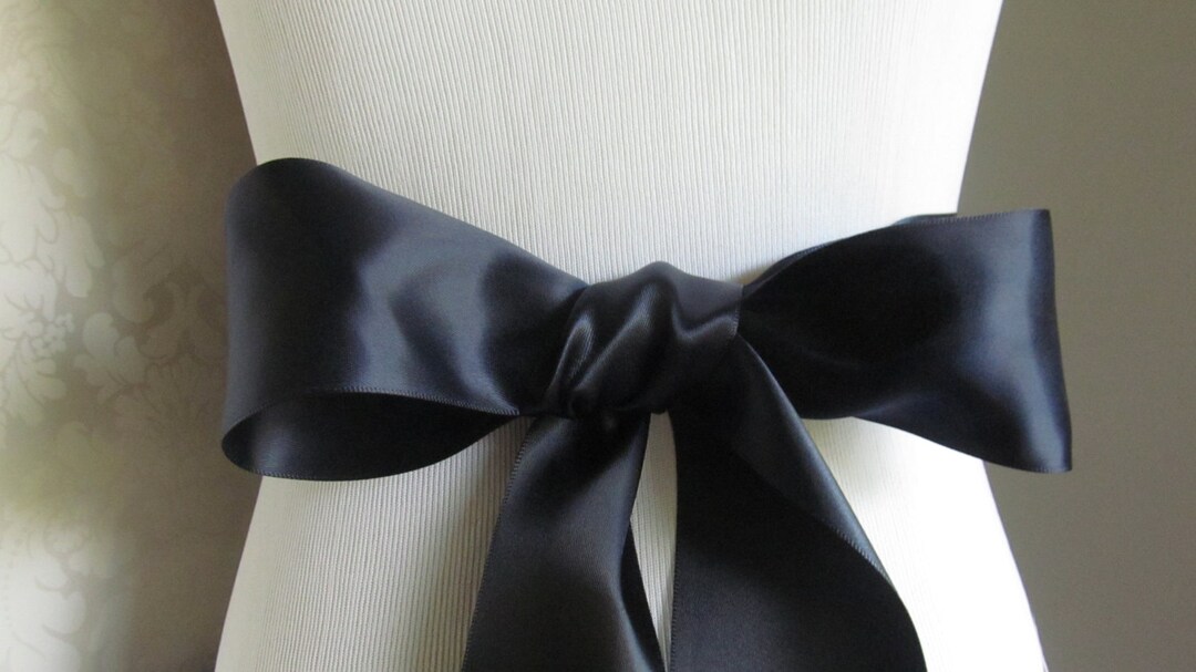 Ink Blue Satin Ribbon Sash / Double Face Satin Sash / DIY Sash / 12 Ft ...
