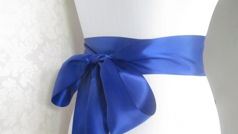 Cobalt Blue Bridal Sash / Double Face Sash Ribbon / Ribbon - Etsy